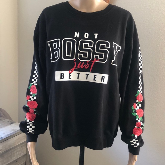 Sweaters | Not Bossy Just Better Crew Neck Sweater L | Poshmark